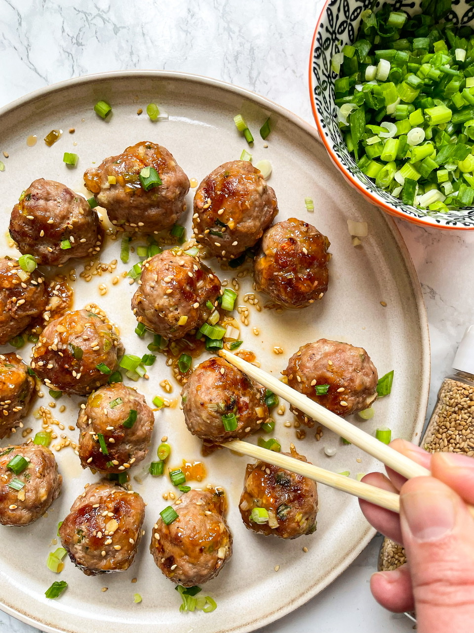Ginger Scallion Meatballs | Spinach and Bacon Ginger Scallion Meatballs | Spinach and Bacon
