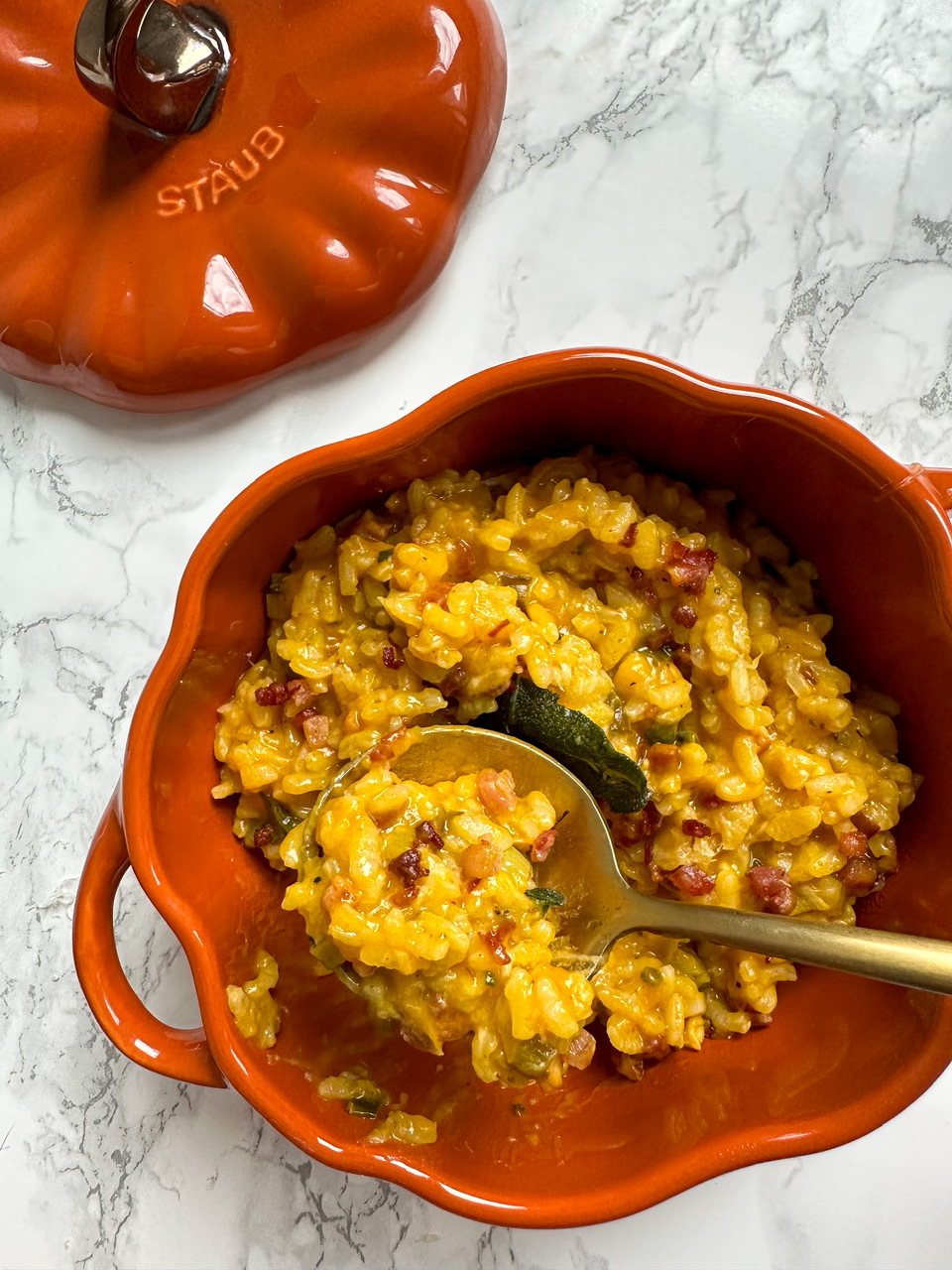 Pumpkin Risotto with Pancetta | Fried Sage