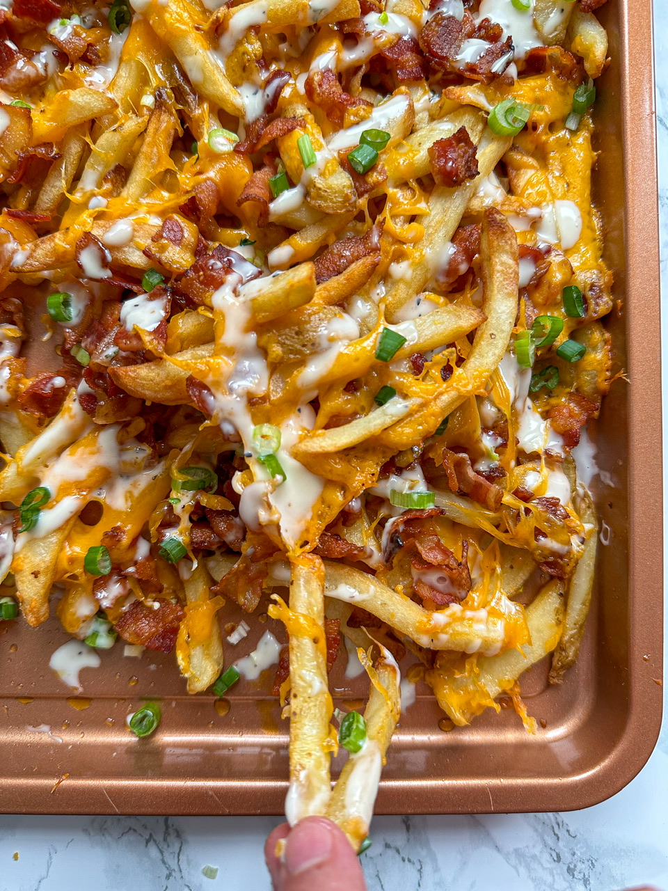 Loaded Fries | Spinach and Bacon