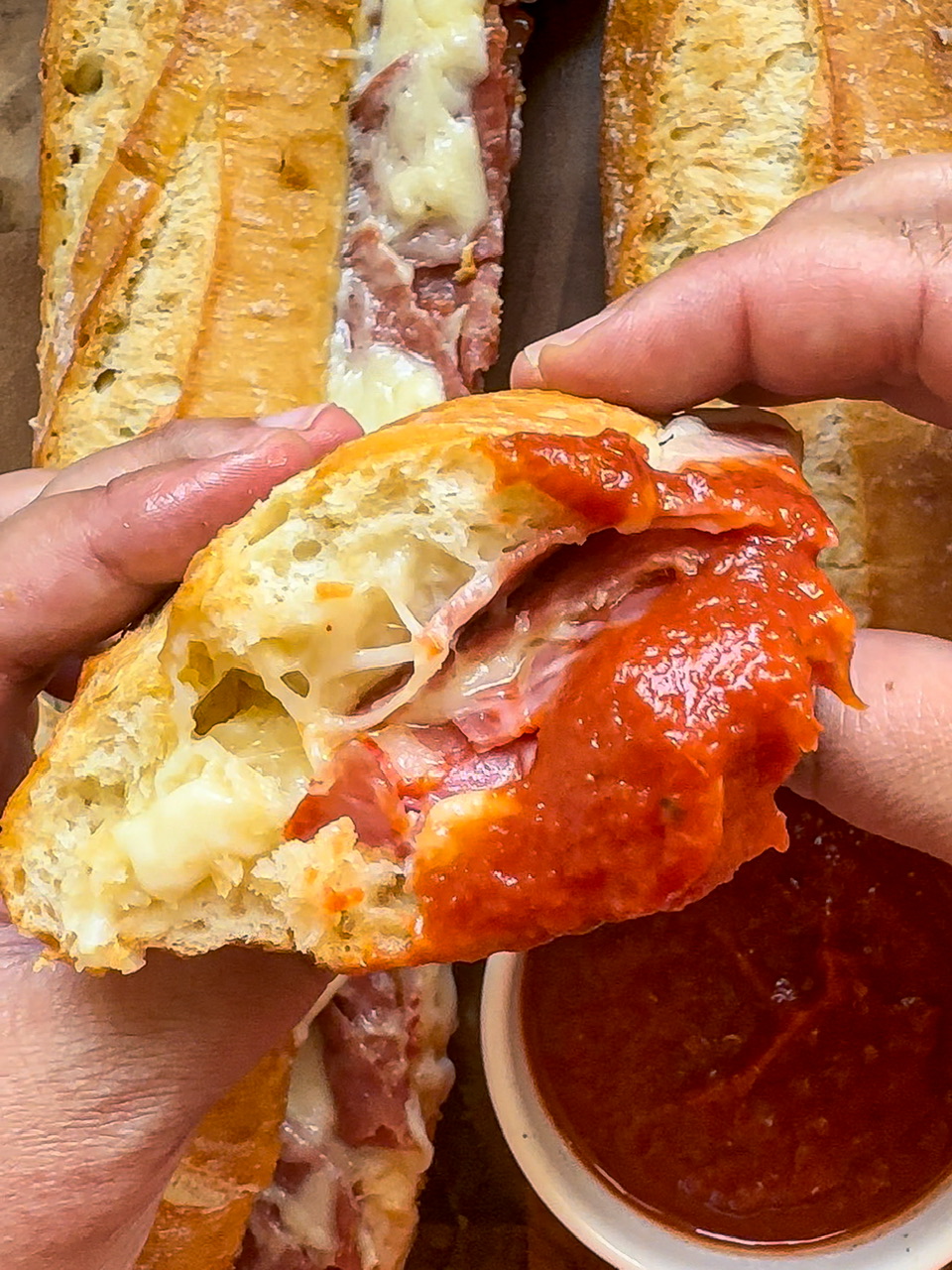 Stromboli Sandwich | Baked Italian Sub with Cheese and Cold Cuts